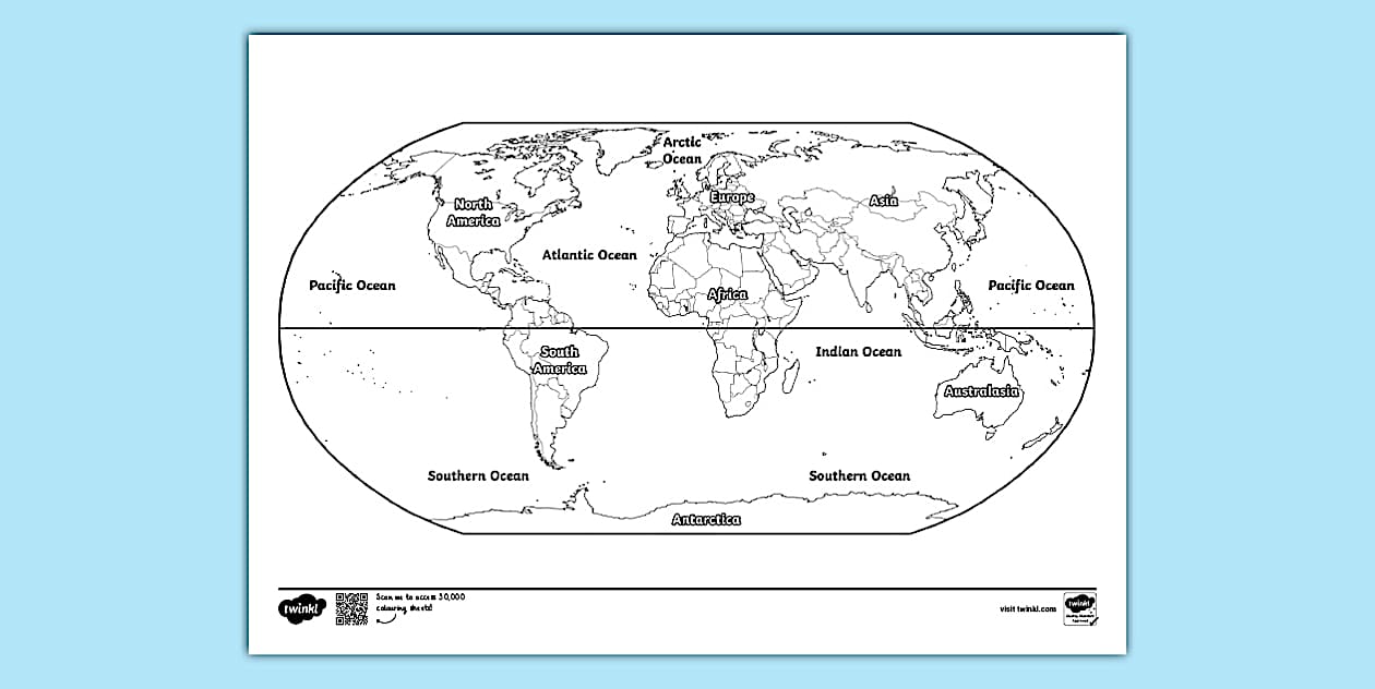 Map Continents | Colouring Sheets | Teacher-Made Resource