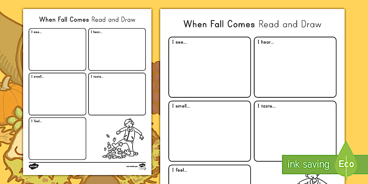 When Fall Comes Read and Draw Worksheet (teacher made)