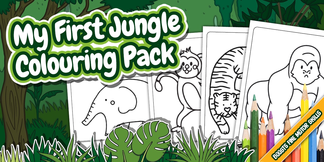 My First Jungle Colouring Pack - Twinkl