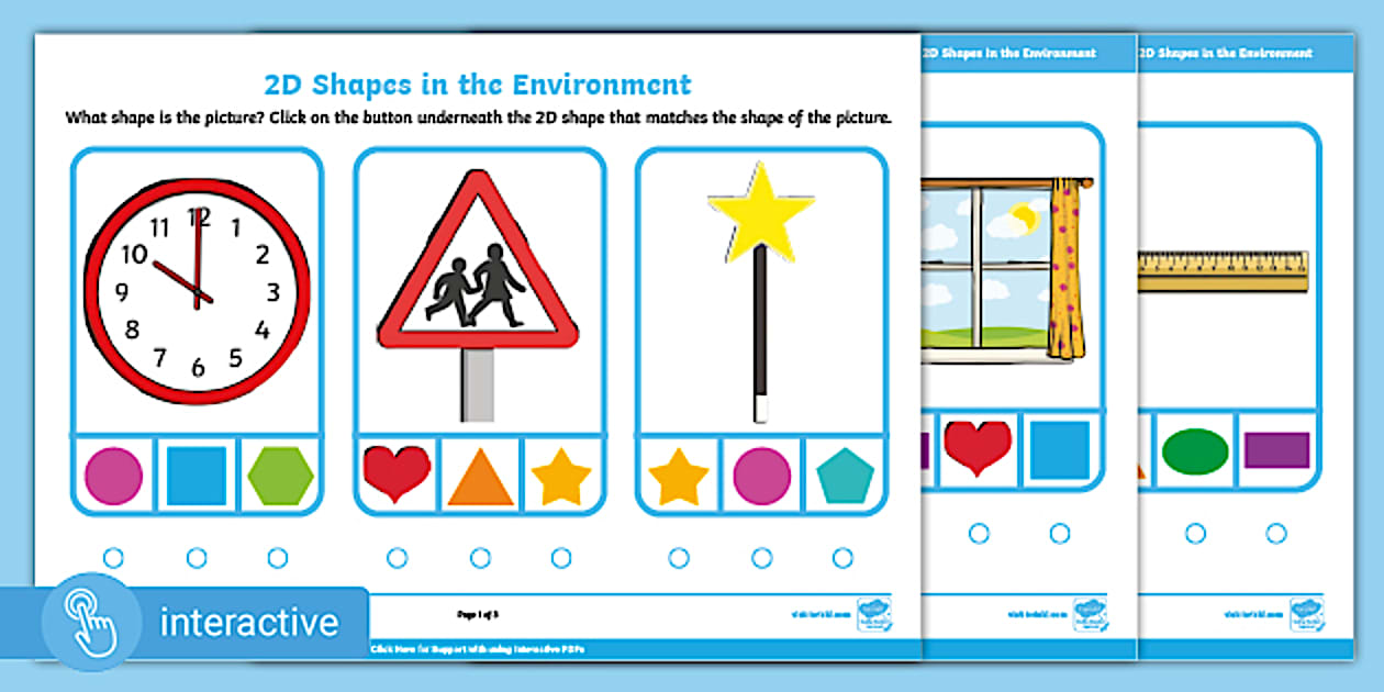 👉 Interactive PDF: 2D Shapes in the Environment - Twinkl