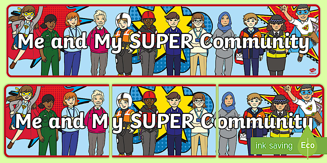 Cursive Me and My Super Community Banner (teacher made)