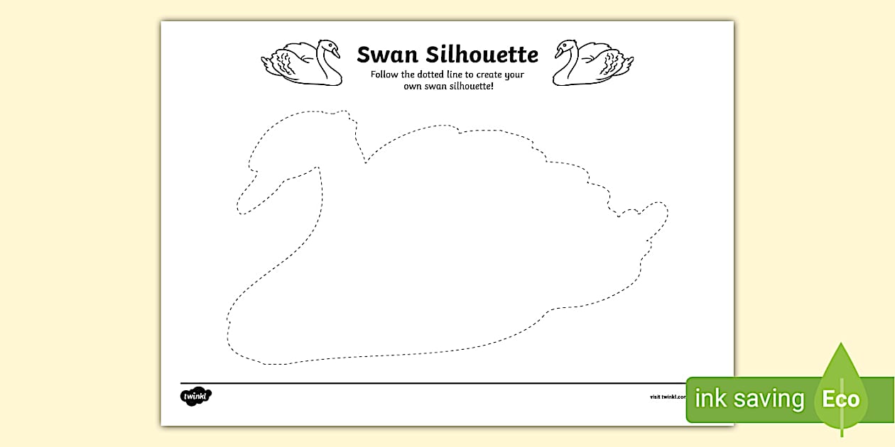 Swan Silhouette Drawing Activity - Twinkl