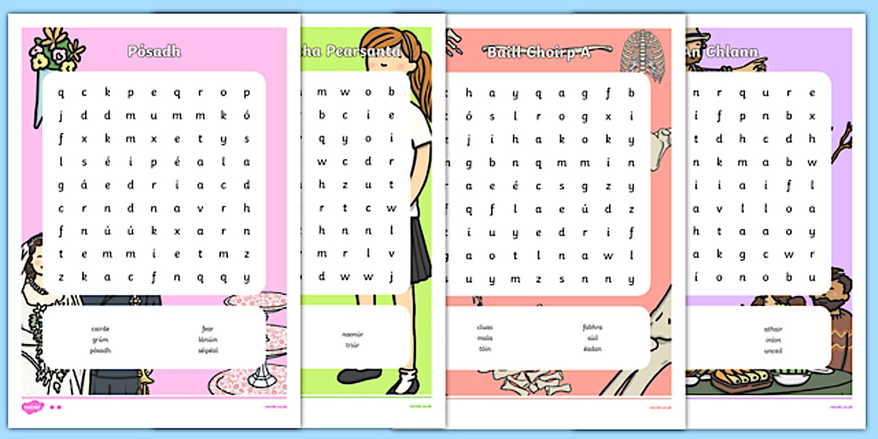 Irish Mé Féin Pack Word Search-Irish (teacher made)