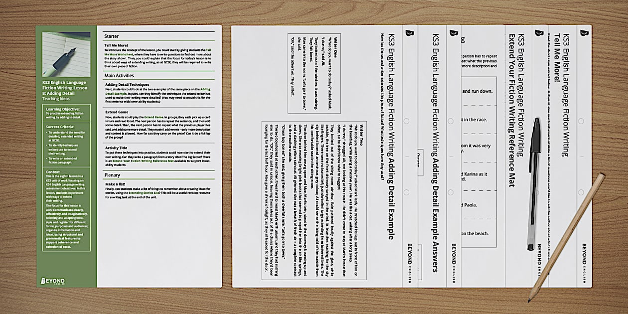 KS3 English Language Fiction Writing Lesson 8: Adding Detail