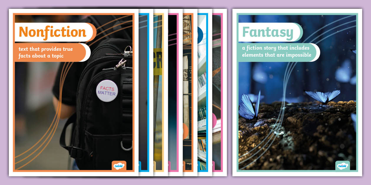 Literary Genre Photo Posters for 6th-8th Grade - Twinkl