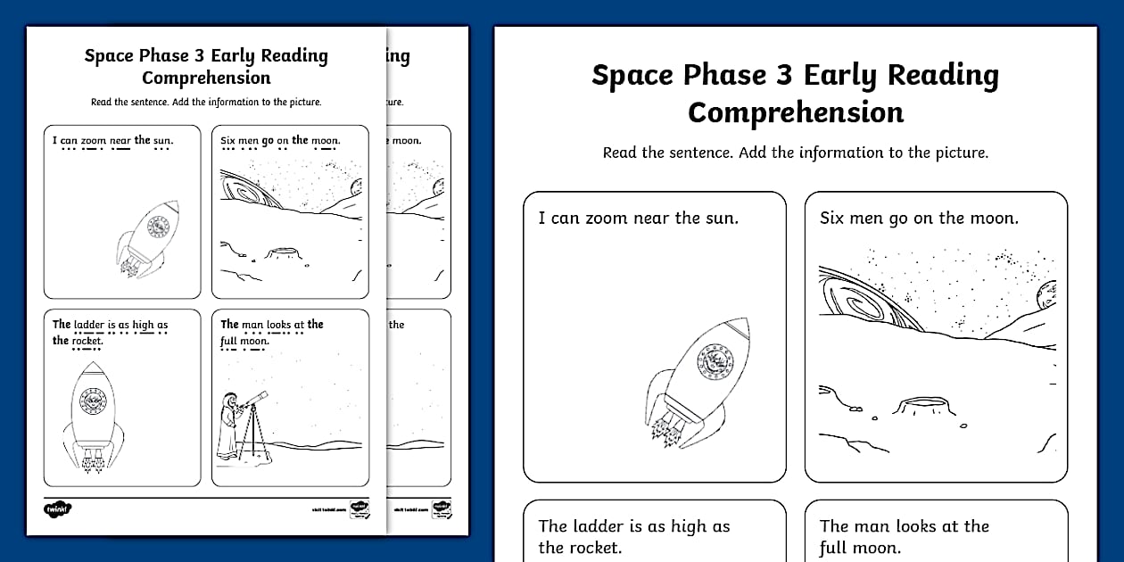 Space Phase 3 Early Reading Comprehension Activity | Twinkl