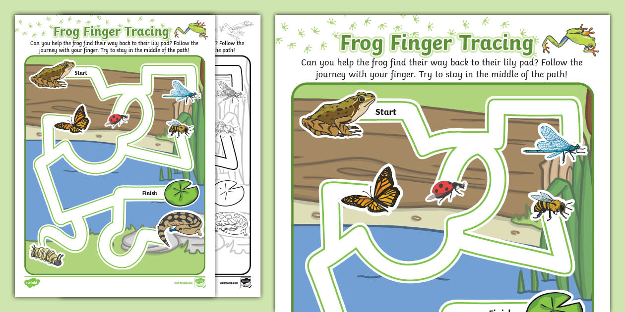 Frog Finger Tracing Motor Skills Activity (teacher made)