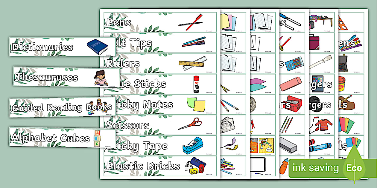👉 Botanical Themed Classroom Signs and Tray Labels
