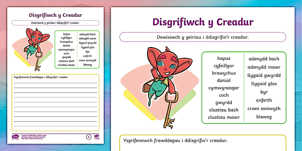 Y Bachgen a'r Enfys: Disgrifio'r Creadur (Teacher-Made)