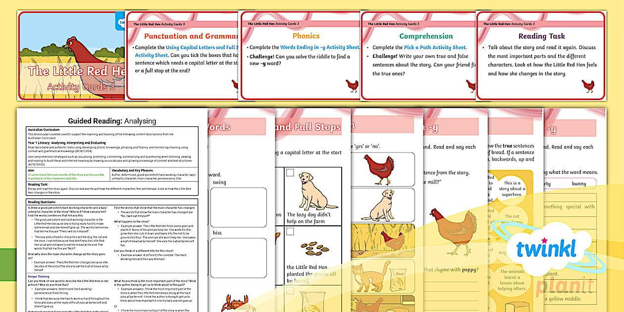 Year 1 The Little Red Hen Guided Reading Lesson 3 - Twinkl
