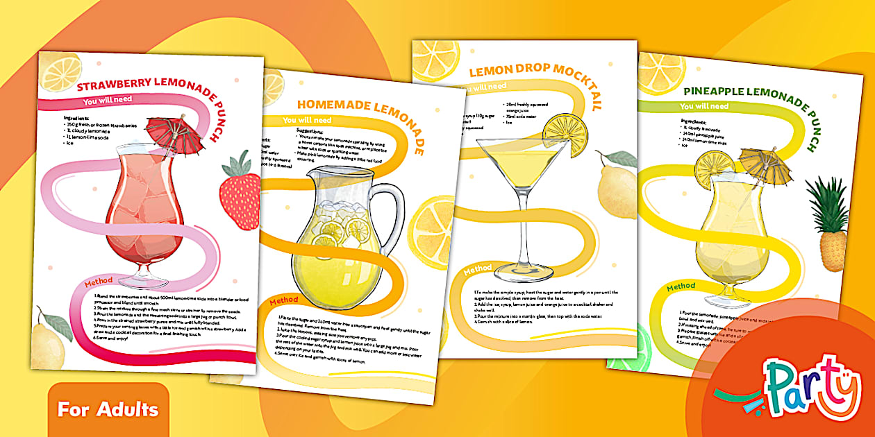 Lemonade Punches and Mocktails Recipes | Twinkl Party