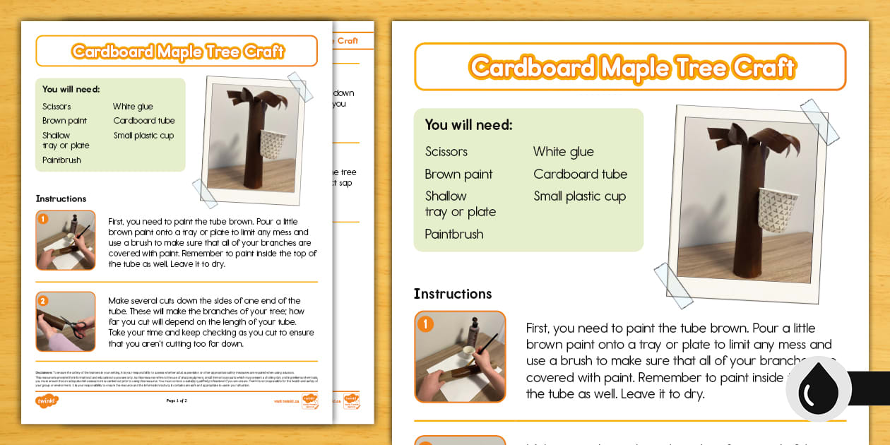Cardboard Maple Tree Craft (Lehrer gemacht) - Twinkl