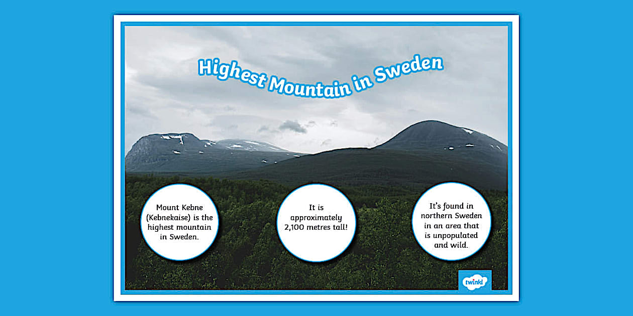 Tallest Mountain in Sweden Display Poster