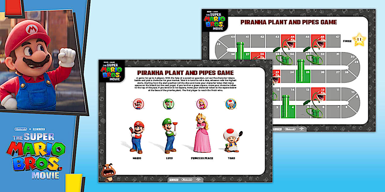 FREE! - Super Mario Board Game | Piranha Plant Escape | Twinkl