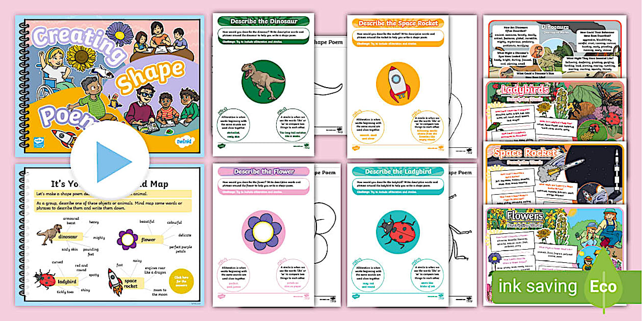 KS1 Creating Shape Poems Resource Pack: Primary Resource
