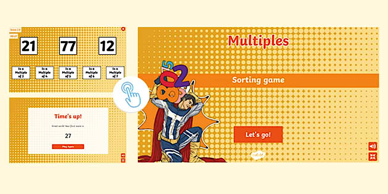 👉 Multiples Interactive Maths Sorting Game - KS2 Revision