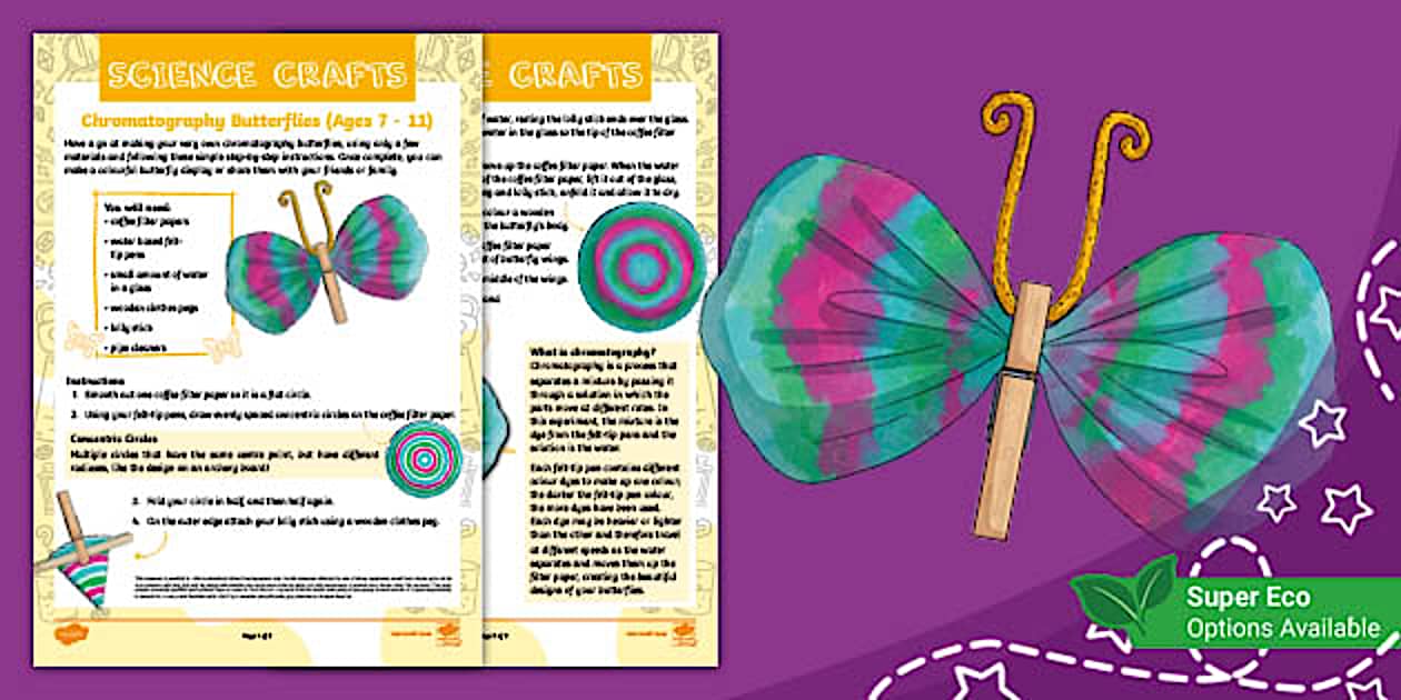 Science Crafts: Chromatography Butterflies (Ages 7 - 11)