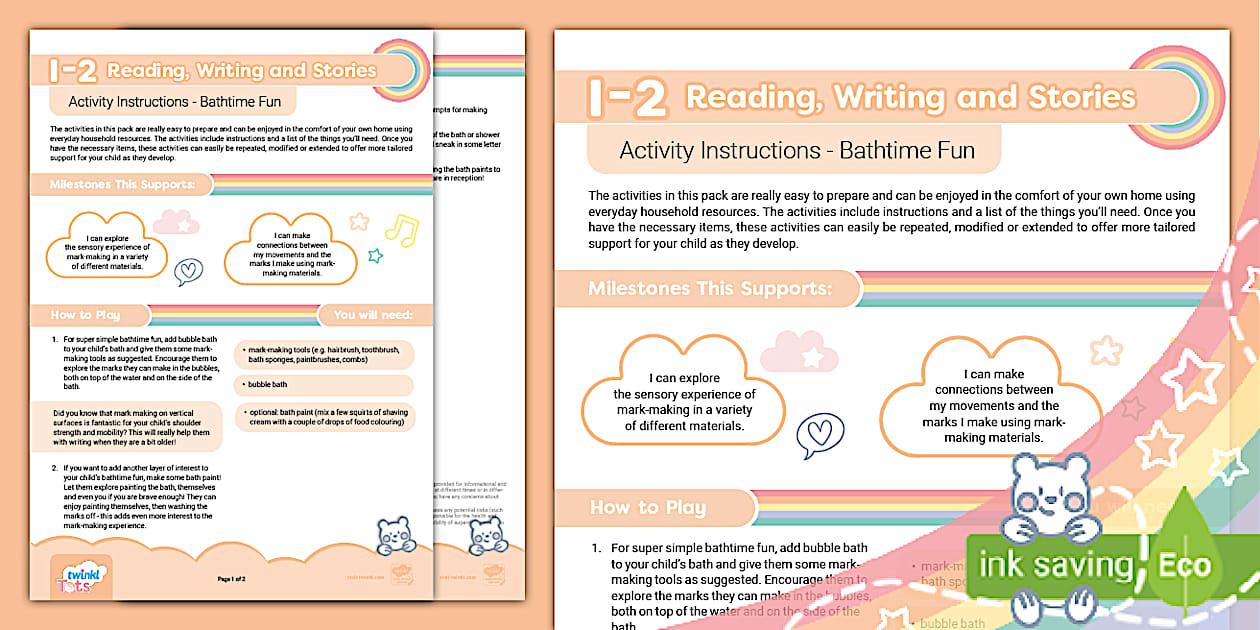 1-2 Years Reading, Writing and Stories Bathtime Fun - Twinkl