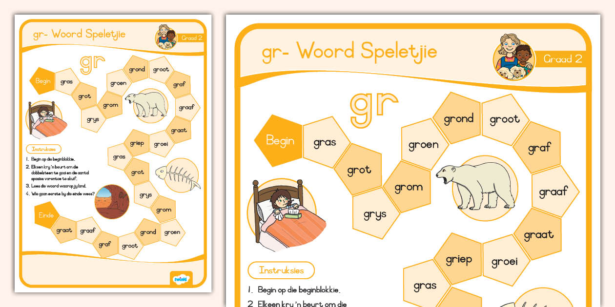Graad 2 Klanke Drukbare Speletjie gr- (Lehrer gemacht)