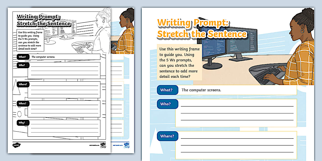 Writing Prompt: Stretch the Technology Sentence - Twinkl