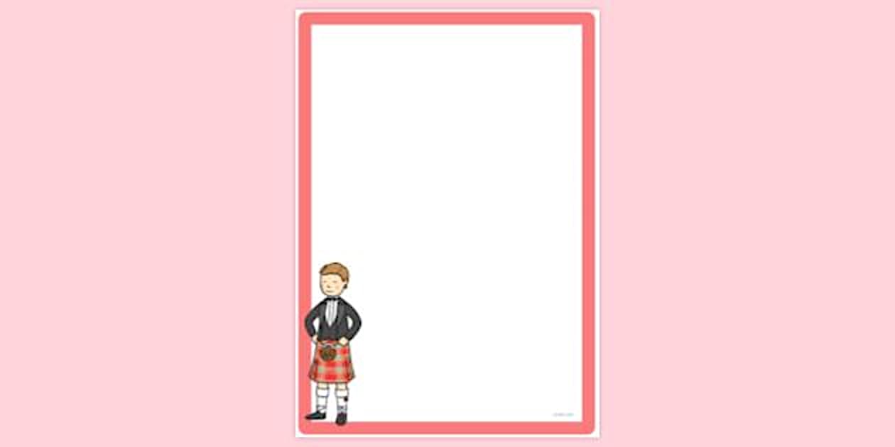 Man in Kilt Page Border | Page Borders | Twinkl - Twinkl