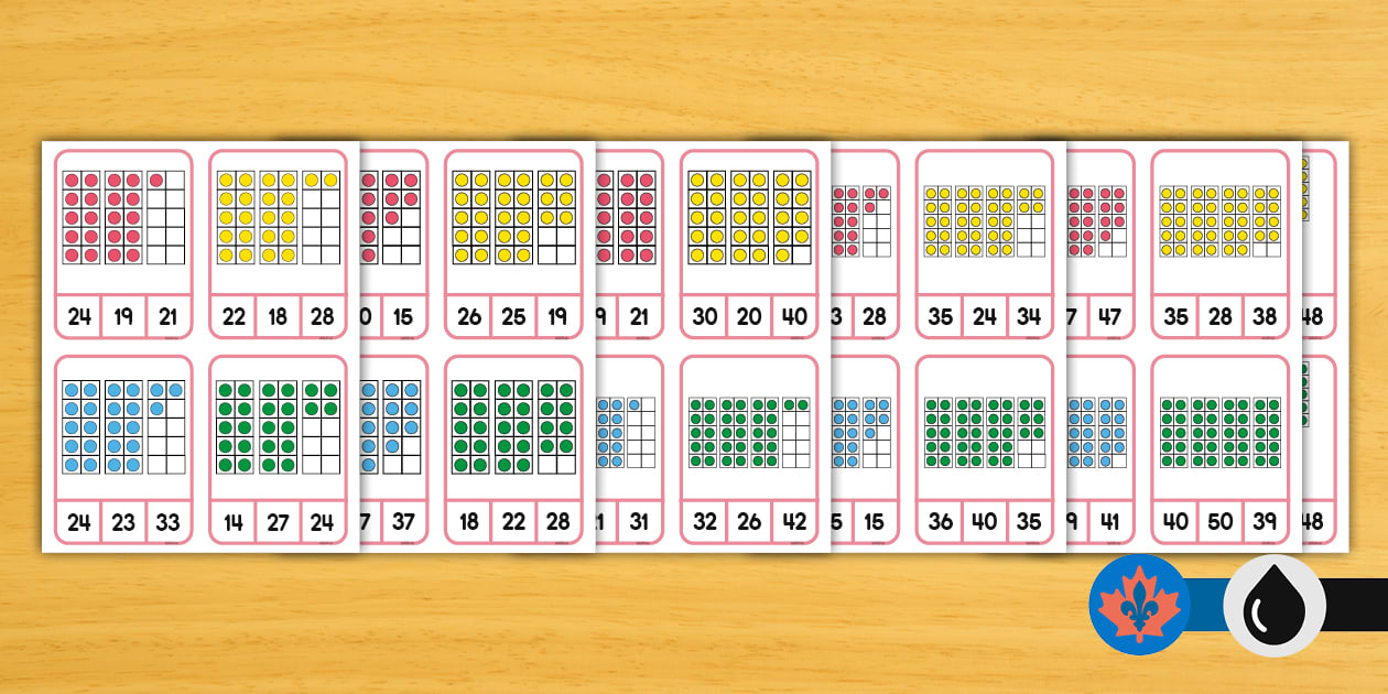 10 Frame Counting to 50 Matching Game French - Twinkl