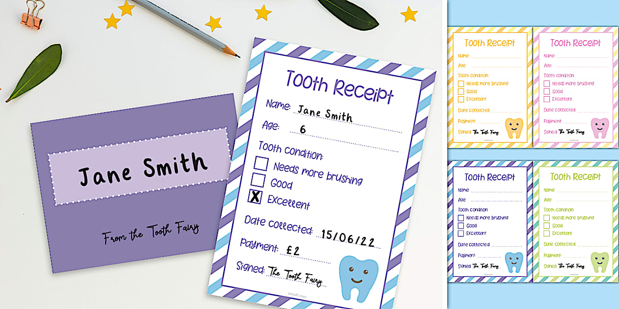Tooth Fairy Receipt Printables | Twinkl Party (teacher made)