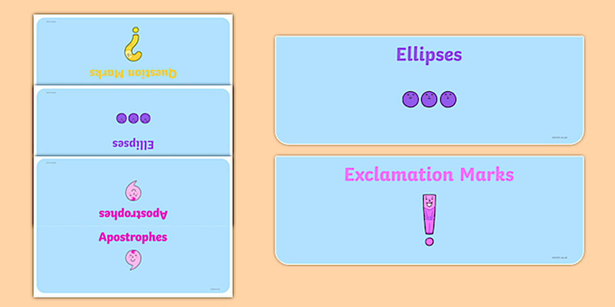 Editable Punctuation Characters Group Table Signs - Twinkl