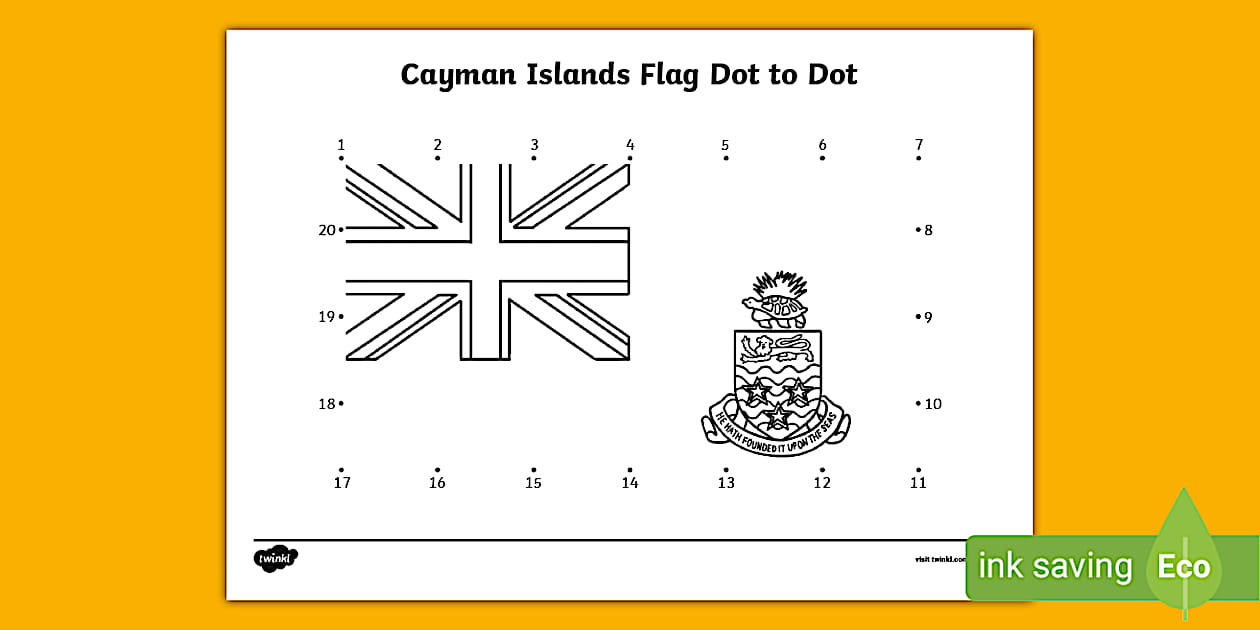 Cayman Islands Flag Dot to Dot Worksheet | Twinkl - Twinkl