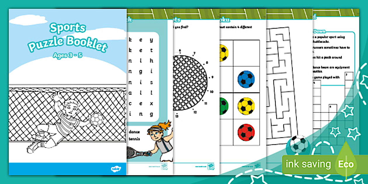 Sports Puzzle Booklet (Ages 3 - 5) (teacher made) - Twinkl