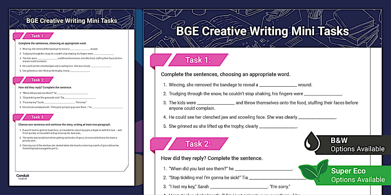 BGE Creative Writing Mini Tasks (teacher made) - Twinkl