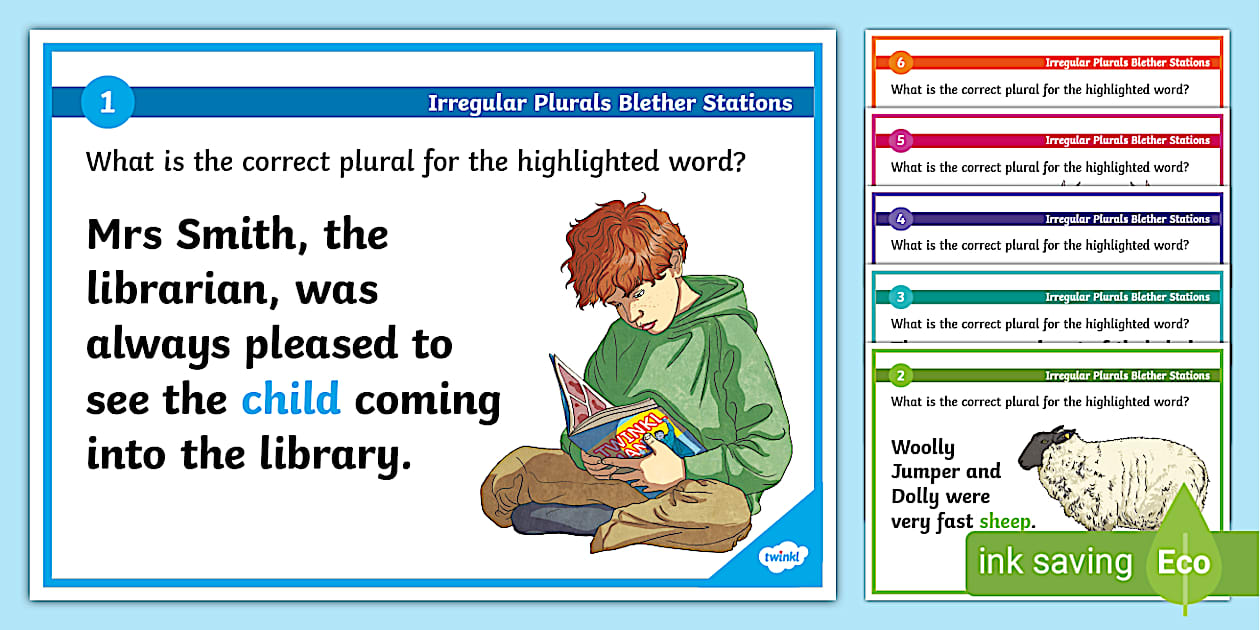 Irregular Plurals Blether Stations (Teacher-Made) - Twinkl