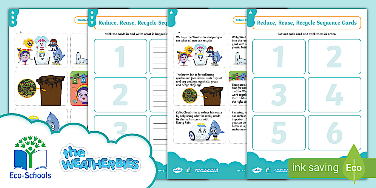 FREE! - The Weatherbies Reduce Reuse Recycle Sequence Cards