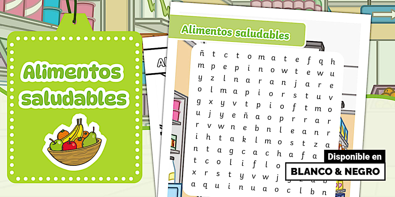 Sopa de letras de alimentos saludables | Twinkl