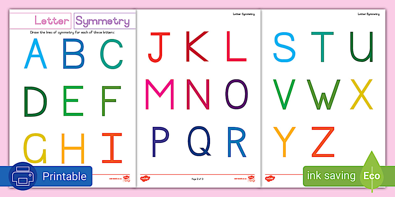 Letter Symmetry Activity Sheet (teacher made) - Twinkl