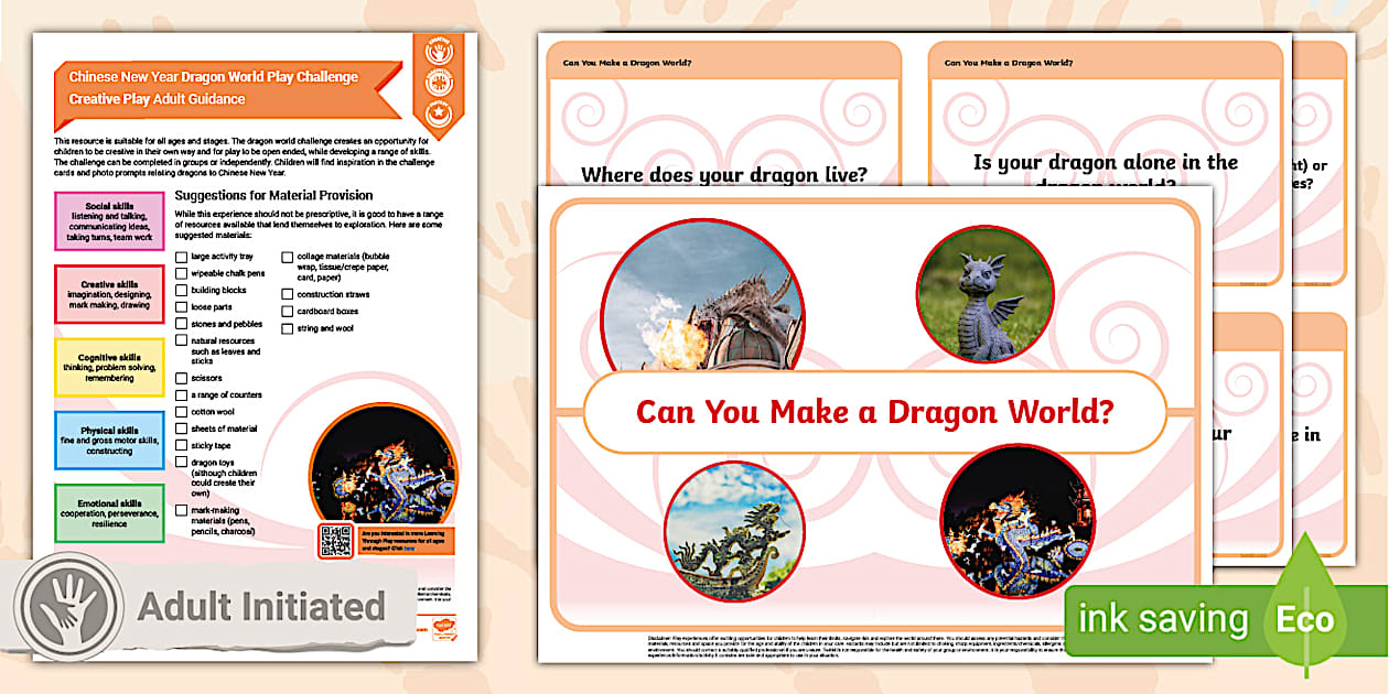 Chinese New Year Dragon World Play Challenge (teacher made)