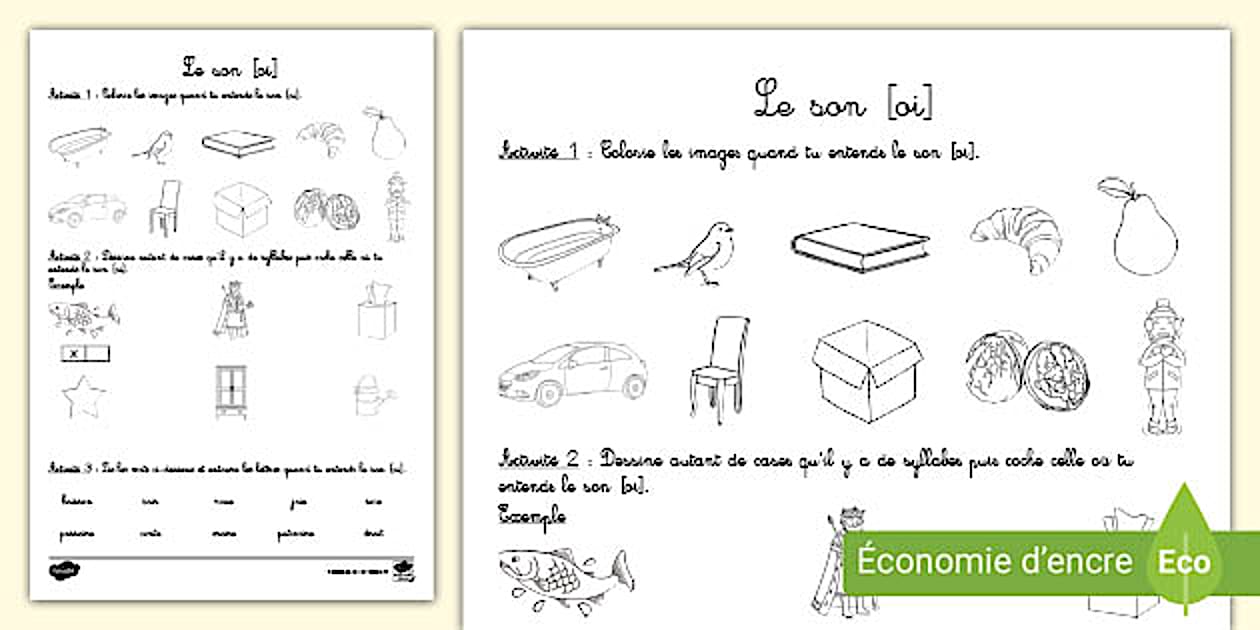 Feuille d'activités : Le son [oi] (l'enseignant a fait)