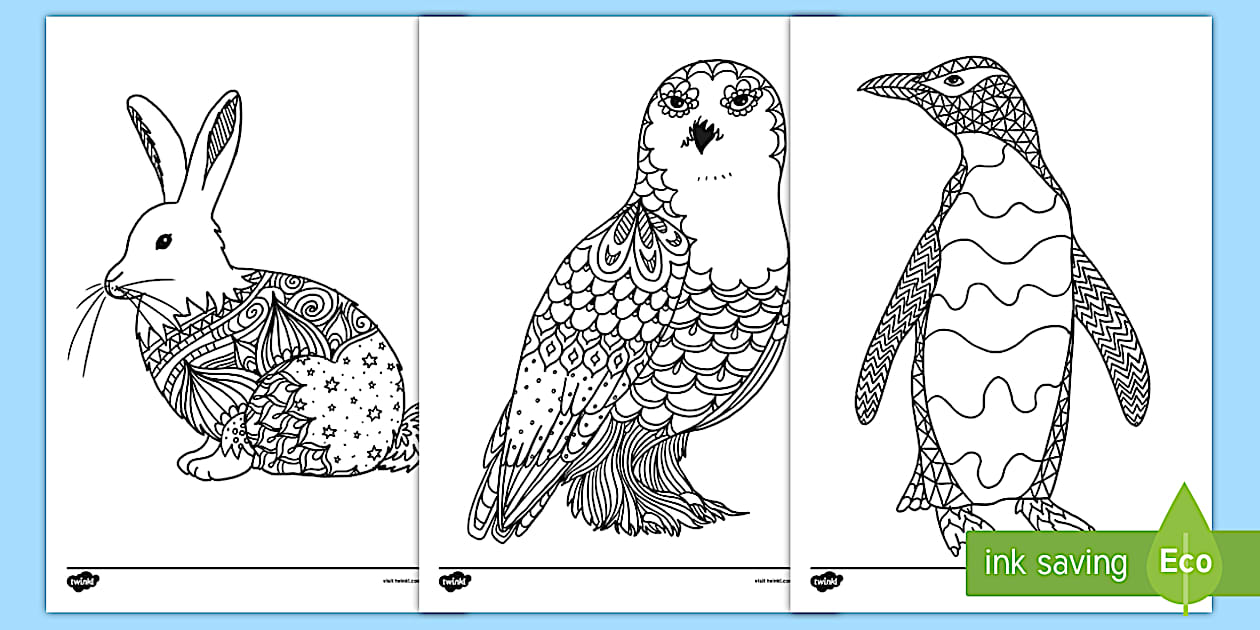 Polar Animals Mindfulness Coloring Sheets (teacher made)