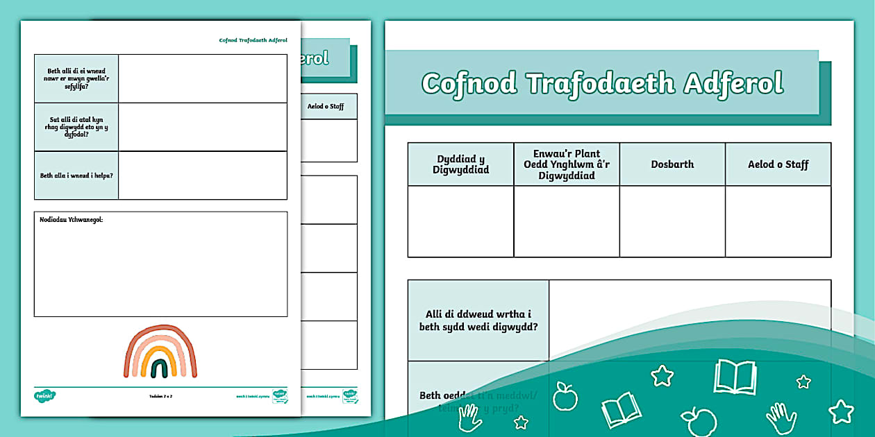 Cofnod Trafodaeth Adferol (teacher made) - Twinkl