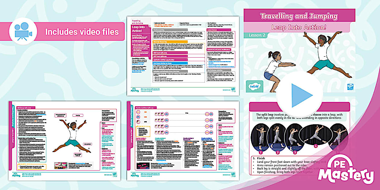 Gymnastics Travelling and Jumping Lesson Pack - Twinkl
