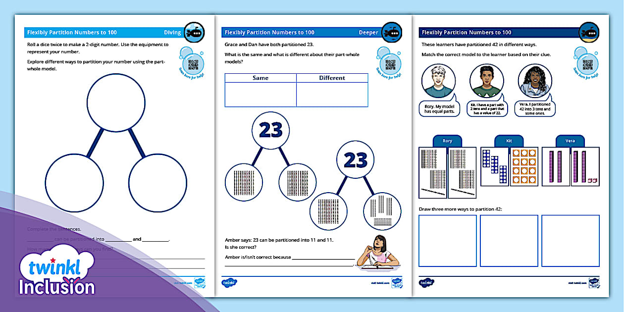 SEND: Older Learners: Flexibly Partition Numbers to 100