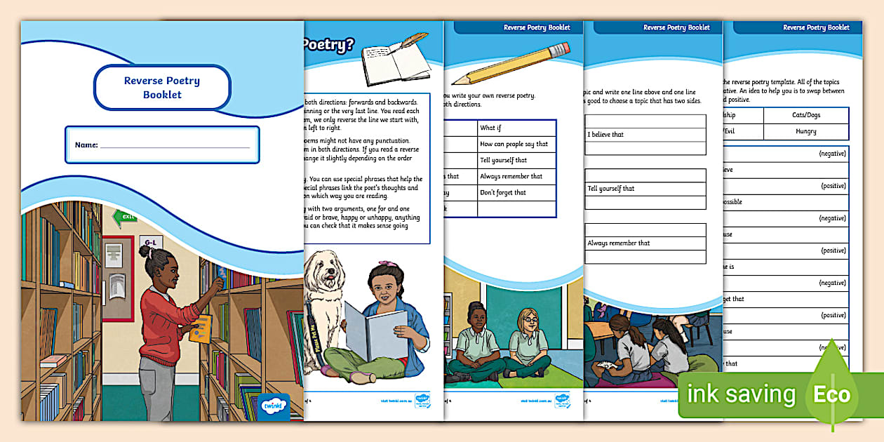Reverse Poetry Booklet (Teacher-Made) - Twinkl