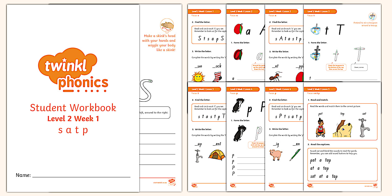 Twinkl Phonics: Level 2: Week 1 Workbook - Twinkl