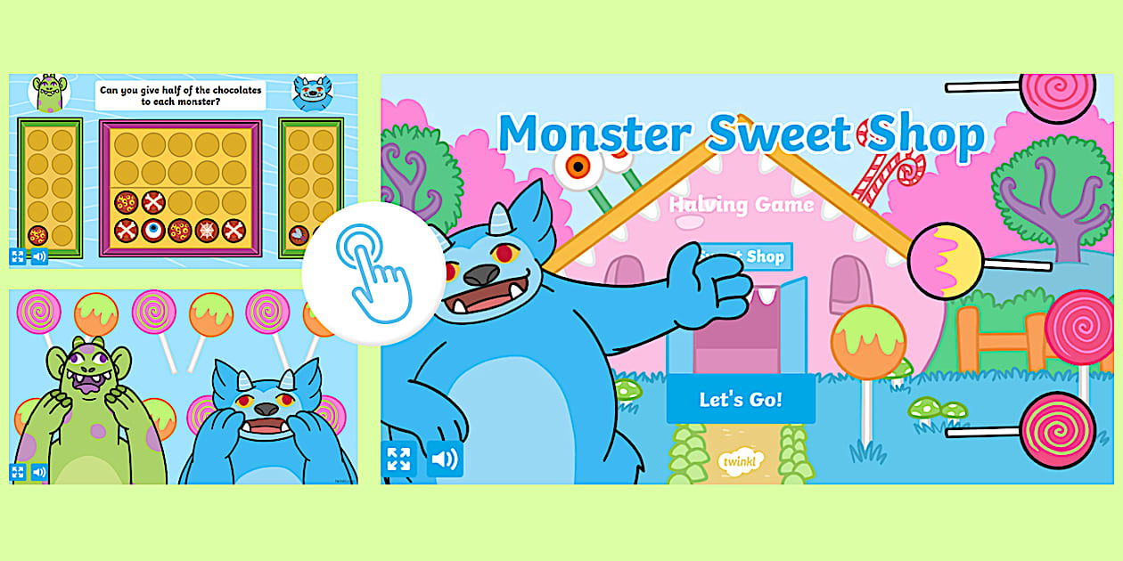 Monster Sweet Shop Halving Game | Twinkl Go! (teacher made)