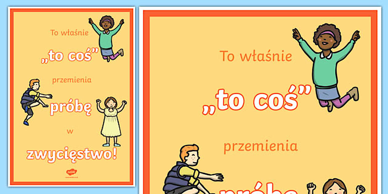 Plakat motywacyjny Zwycięstwo po polsku - Twinkl