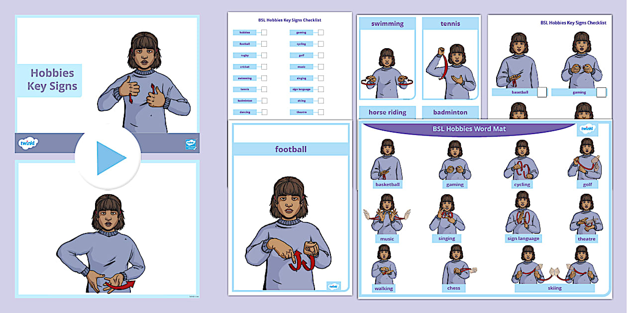BSL Hobbies and Activities Resource Pack - Twinkl