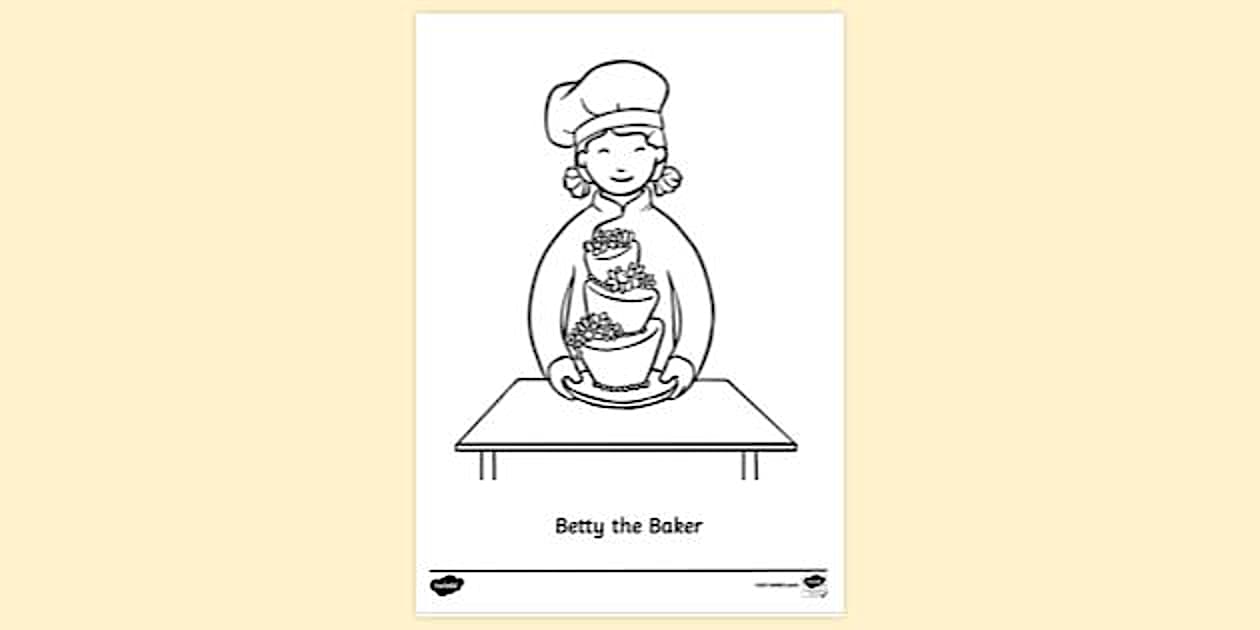 Betty the Baker | Colouring Sheets (teacher made) - Twinkl