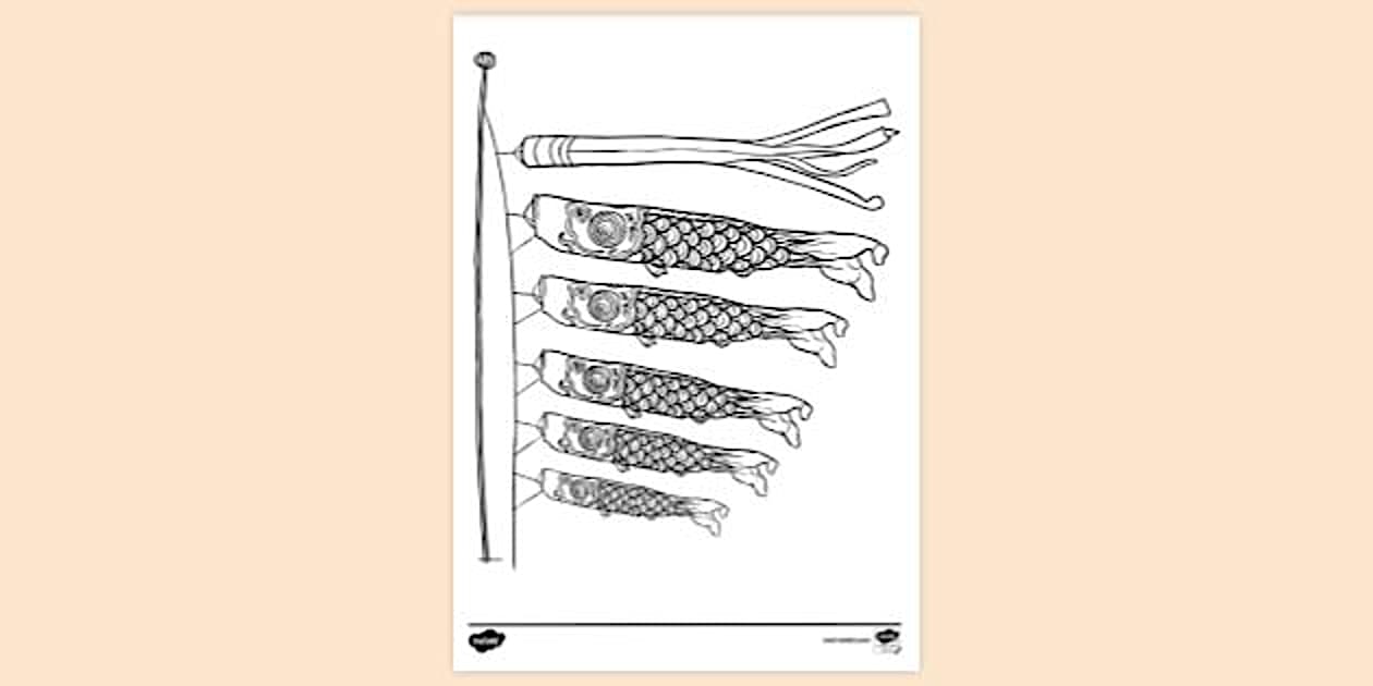 Koinobori Fish Kite Colouring | Colouring Sheets