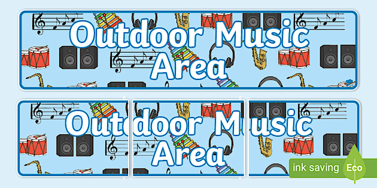 Cursive Outdoor Music Area Display Banner (teacher made)