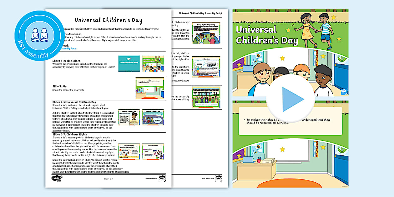 Universal Children's Day Assembly Pack | KS1 | Twinkl